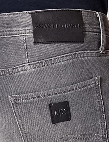 A|X Armani Exchange Men's 5 Pocket Light Slim Jeans, Grey Denim, 36R