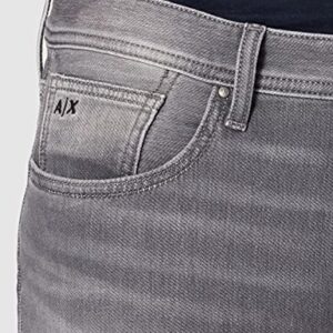 A|X Armani Exchange Men's 5 Pocket Light Slim Jeans, Grey Denim, 36R