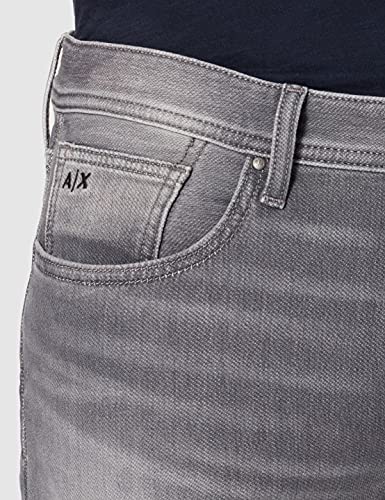 A|X Armani Exchange Men's 5 Pocket Light Slim Jeans, Grey Denim, 36R