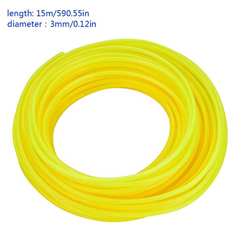 Round Trimmer Cord, Mower Line, Strimmer Cord, Nylon Round Line, Trimmer Line, for Lawn Mower Brush Cutter Grass Trimmer Strimmer(3.0mm*15m-yellow)