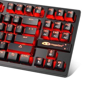 Anivia 87 Keys Mechanical Gaming Keyboard, 80% Compact USB Wired Mechanical Keyboard with Red Backlit & Blue Switch, Hot Swappable Gaming Keyboard for Gaming and Work - Black