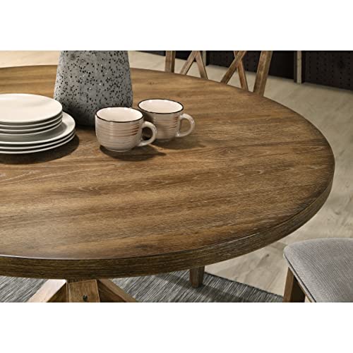 Roundhill Furniture Windvale Cross-Buck Base Dining Table, Black