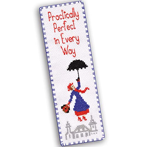 Mary Poppins Cross Stitch Bookmark Kit - DIY Embroidery Gift for Booklovers