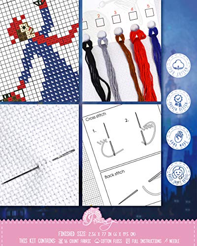 Mary Poppins Cross Stitch Bookmark Kit - DIY Embroidery Gift for Booklovers