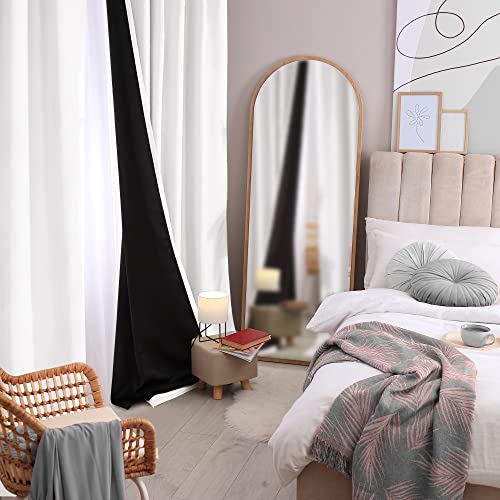 Deconovo White Curtains 84 Inches Long - Full Blackout Curtains for Bedroom, Soundproof White Curtains, Blackout Tab Top Window Curtains (52W x 84L Inch, Pure White, 2 Panels)