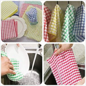 HFGBLG Cotton Terry Kitchen Dish Cloths, Soft Absorbent Tidy Kitchen Dish Towels (Mix Color, 11.8 Inch x 11.8 Inch)