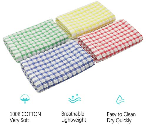 HFGBLG Cotton Terry Kitchen Dish Cloths, Soft Absorbent Tidy Kitchen Dish Towels (Mix Color, 11.8 Inch x 11.8 Inch)