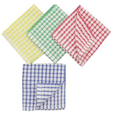 HFGBLG Cotton Terry Kitchen Dish Cloths, Soft Absorbent Tidy Kitchen Dish Towels (Mix Color, 11.8 Inch x 11.8 Inch)