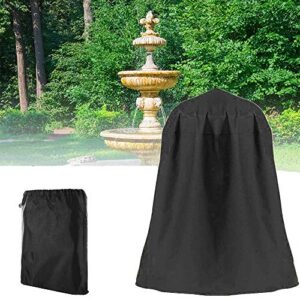 ucare outdoor garden fountain covers waterproof dustproof statue protective cover for winter patio water fountains statues, 48"x68" fountain cover (black)