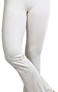 ToBeInStyle Women’s Premium Comfortable Cotton-Blend Fold Over Flared Yoga Pants Leggings - Bone - X-Large