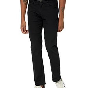 A|X ARMANI EXCHANGE Men's 5 Pocket Straight, Black Stretch Bull Denim