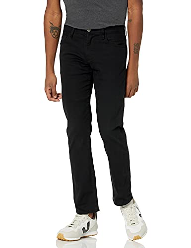 A|X ARMANI EXCHANGE Men's 5 Pocket Straight, Black Stretch Bull Denim