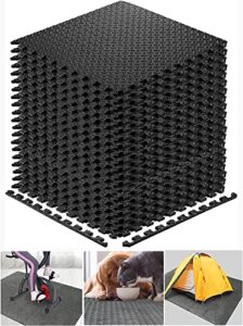 walsai exercise mats puzzle foam mats gym flooring mat cover 20 sq.ft interlocking foam mats with eva foam floor tiles for home gym equipment workouts black