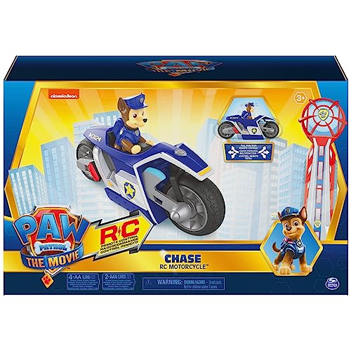 Paw Patrol, Chase RC Movie Motorcycle, Remote Control Car Kids Toys for Ages 3 and up