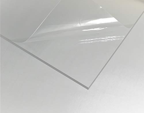 Plexiglass Sheet 1/8 inch thick, 12x12 Cast Clear Acrylic Sheet, 2 Sheet Pack, Thick Clear Plastic Sheet, Thin Acrylic Sheets for Crafts, Acrylic Board Plexi Glass Panel (2, 12"x12")