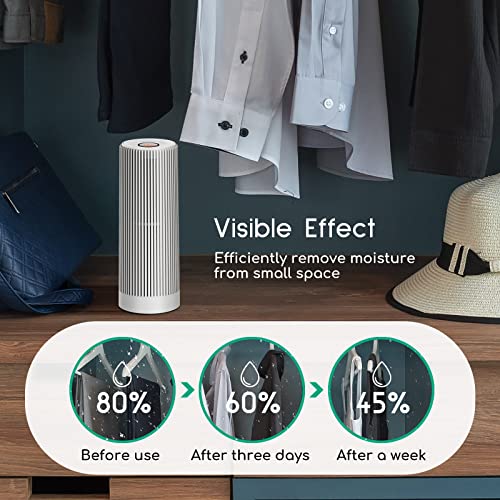 Renewable Gun Safe Dehumidifier,Afloia Cordless Mini Dehumidifier Wireless Rechargeable Dehumidifier,Reuseable Dehumidifier Stick and PTC base, Ultra-Portable for Bag Cabinet Closet RV Car Small Room, TOPX 1+1