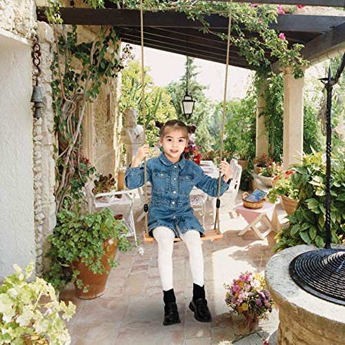 Wooden Tree Swings Tree Swing for Adults Children Kid's Wood Swing Seat with Adjustable Rope 220lbs Load Wooden Swing Set for Indoor Outdoor