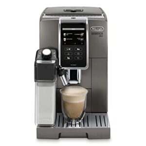 De'Longhi ECAM37095TI Dinamica Plus with LatteCrema System, Fully Automatic Coffee Machine, Colored Touch Display,Titanium