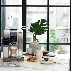 De'Longhi ECAM37095TI Dinamica Plus with LatteCrema System, Fully Automatic Coffee Machine, Colored Touch Display,Titanium