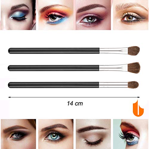 Urbanstrive Professional Eye Makeup Brushes Eyeshadow Brush Set - 3pcs Soft Synthetic Eyeshadow Blending Brush Kit - For Blending Eyeshadow, Eyeliner, Crease, Eyebrow, Long Lasting, Apply Better, Flawless Look Makeup - Silver