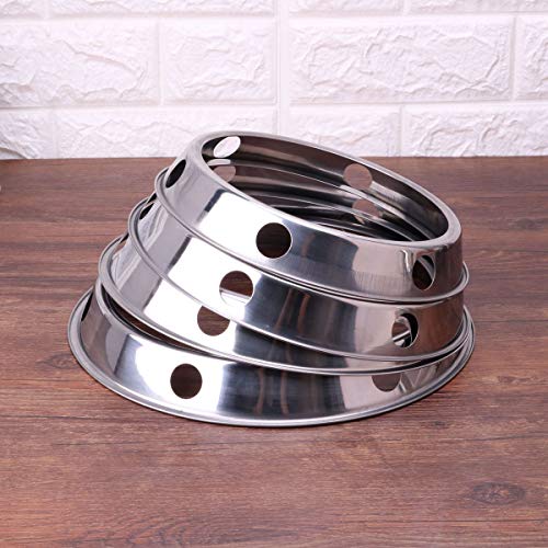 2pcs Stainless Steel Pots Rack Wok Ring Cast Iron Stove Rack Round Gas Cooker Reversible Pan Stand Pots Holder Stove Rack(26cm)