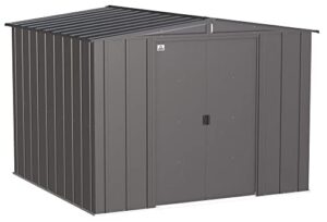 arrow classic steel storage shed, 8x8, charcoal