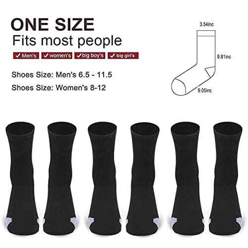 Qiangyun Men 's Athletic Basketball Crew Socks, White Elite Cushioned Mid-Calf Sports Running Compression Socks for Men Women Boys Big girl, Sport Socks A-04,9-12