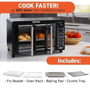 Gourmia Toaster Oven Air Fryer Combo 17 cooking presets 1700W french door digital air fryer oven 24L capacity air fryer accessories, convection toaster oven rack, baking pan, tray recipe book GTF7460