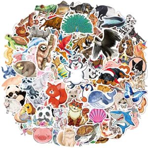 400pcs waterproof animal stickers for water bottle laptop, cat dog tropical rainforest animals vinyl sticker for kids teens adults