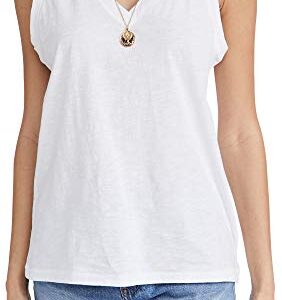 Madewell Women's Whisper Cotton V-Neck Tank, Optic White, M