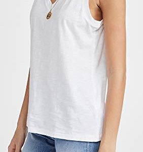 Madewell Women's Whisper Cotton V-Neck Tank, Optic White, M