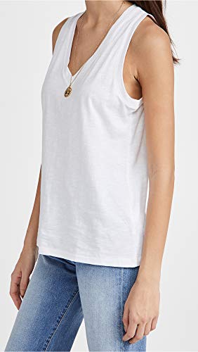 Madewell Women's Whisper Cotton V-Neck Tank, Optic White, M