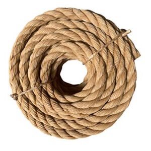 ATERET Twisted ProManila - UnManila Rope I 1 inch x 50 feet I 3 Strand Synthetic Polypropylene Rope I Multipurpose, Lightweight, Weather-Resistant Cord for Decor, Landscaping & DIY Projects