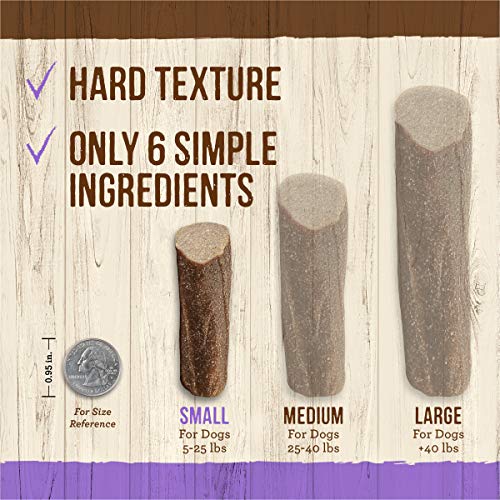 Merrick Natural Cuts Rawhide Free Dog Treats Filled Chew Made with Real Meat and Whole Foods, Venison, 0.56 pounds