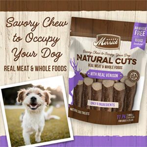 Merrick Natural Cuts Rawhide Free Dog Treats Filled Chew Made with Real Meat and Whole Foods, Venison, 0.56 pounds