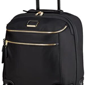 TUMI Voyageur Oxford Compact Carry On Suitcase - Luggage for Women & Men with Wheels - Black & Gold Hardware