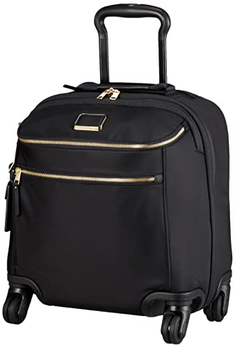 TUMI Voyageur Oxford Compact Carry On Suitcase - Luggage for Women & Men with Wheels - Black & Gold Hardware