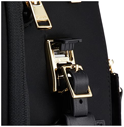 TUMI Voyageur Oxford Compact Carry On Suitcase - Luggage for Women & Men with Wheels - Black & Gold Hardware