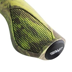 BW USA Ergo-Lock 2.0 Grips – Dual Lock-On MTB Bike Handlebar Grips - Lime/Black