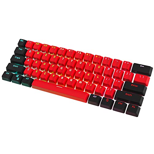 (Only Keycaps) Red Keycaps 60 Percent Custom Key Caps Set with Key Puller for Cherry MX Switches/ RK61/Ducky One 2 Mechancal Keyboard