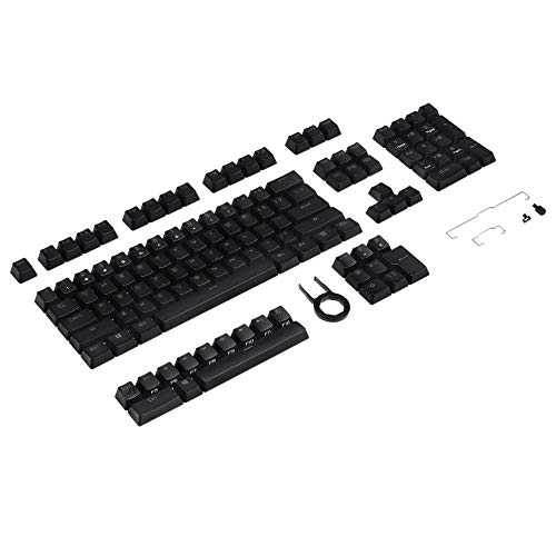 ROG PBT Keycap Set (124 Keycaps, Doubleshot Molded, Premium Feel, Long Durability, Keycap Puller, Mechanical & Optical Stabilizers, Wide Compatibility),Black