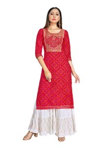 indian kurti for womens with palazzo/pant | rayon embroidered kurta partywear kurtis dress for women tops tunic