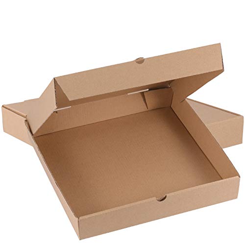 KOHAND 30 PCS 9 1/2 Inches Square Cardboard Pizza Box 1.5 inches thickness, Quality Corrugated Pizza Boxes, Disposable Takeaway Packaging Boxes keeps Pizza Fresh, Kraft Brown Color