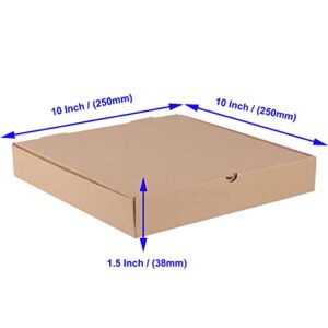 KOHAND 30 PCS 9 1/2 Inches Square Cardboard Pizza Box 1.5 inches thickness, Quality Corrugated Pizza Boxes, Disposable Takeaway Packaging Boxes keeps Pizza Fresh, Kraft Brown Color