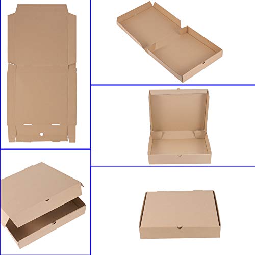 KOHAND 30 PCS 9 1/2 Inches Square Cardboard Pizza Box 1.5 inches thickness, Quality Corrugated Pizza Boxes, Disposable Takeaway Packaging Boxes keeps Pizza Fresh, Kraft Brown Color