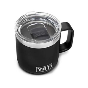 yeti rambler 10 oz stackable mug, vacuum insulated, stainless steel with magslider lid, black