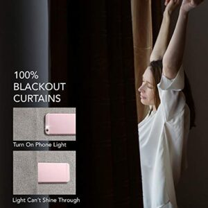 Deconovo Total Blackout Curtains, Living Room Curtains, Linen Look Textured Room Darkening Curtains 84 Inches Long for Living Room (52x84 Inch, 2 Panels, Natural)