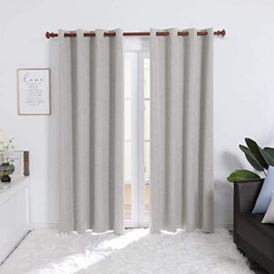 Deconovo Total Blackout Curtains, Living Room Curtains, Linen Look Textured Room Darkening Curtains 84 Inches Long for Living Room (52x84 Inch, 2 Panels, Natural)