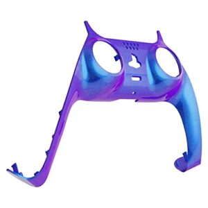 eXtremeRate Chameleon Purple Blue Glossy Decorative Trim Shell Compatible with ps5 Controller, DIY Replacement Clip Shell, Custom Plates Cover Compatible with ps5 Controller with Accent Rings