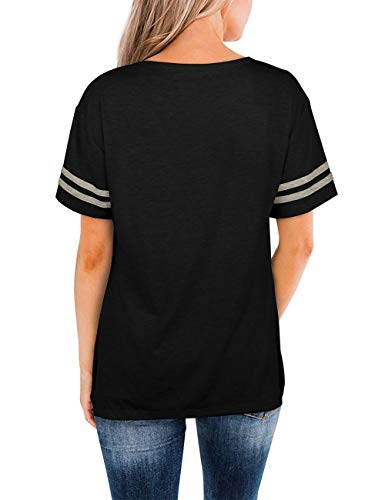 Tshirts for Women Loose Fit Black Short Sleeve Summer Tops for Women 2023 Trendy XL